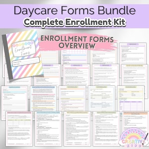Daycare Forms Enrollment Welcome Package- Daycare Contract, Enrollment ...