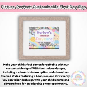 Editable First Day of Daycare Sign Template, Personalized Back to ...