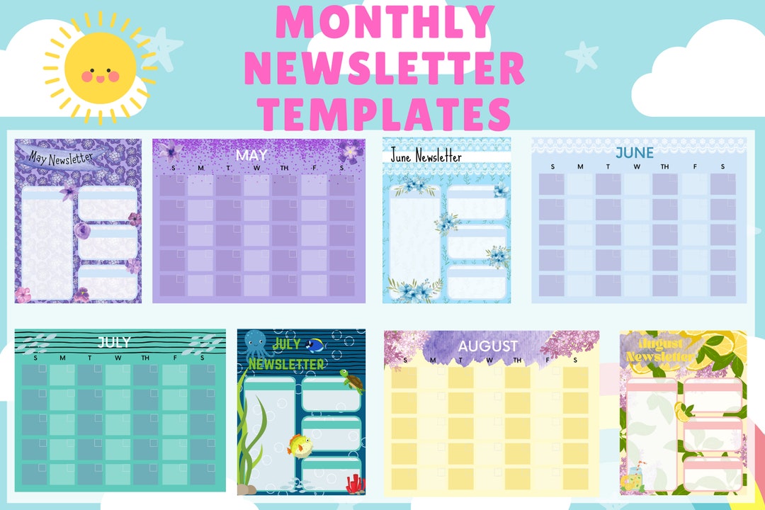 Daycare Preschool Newsletter Template for Word or Adobe - Etsy