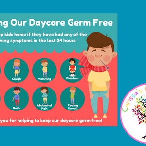 Daycare Sickness Posters Sick Policy Posters to Help Keep Your Space ...