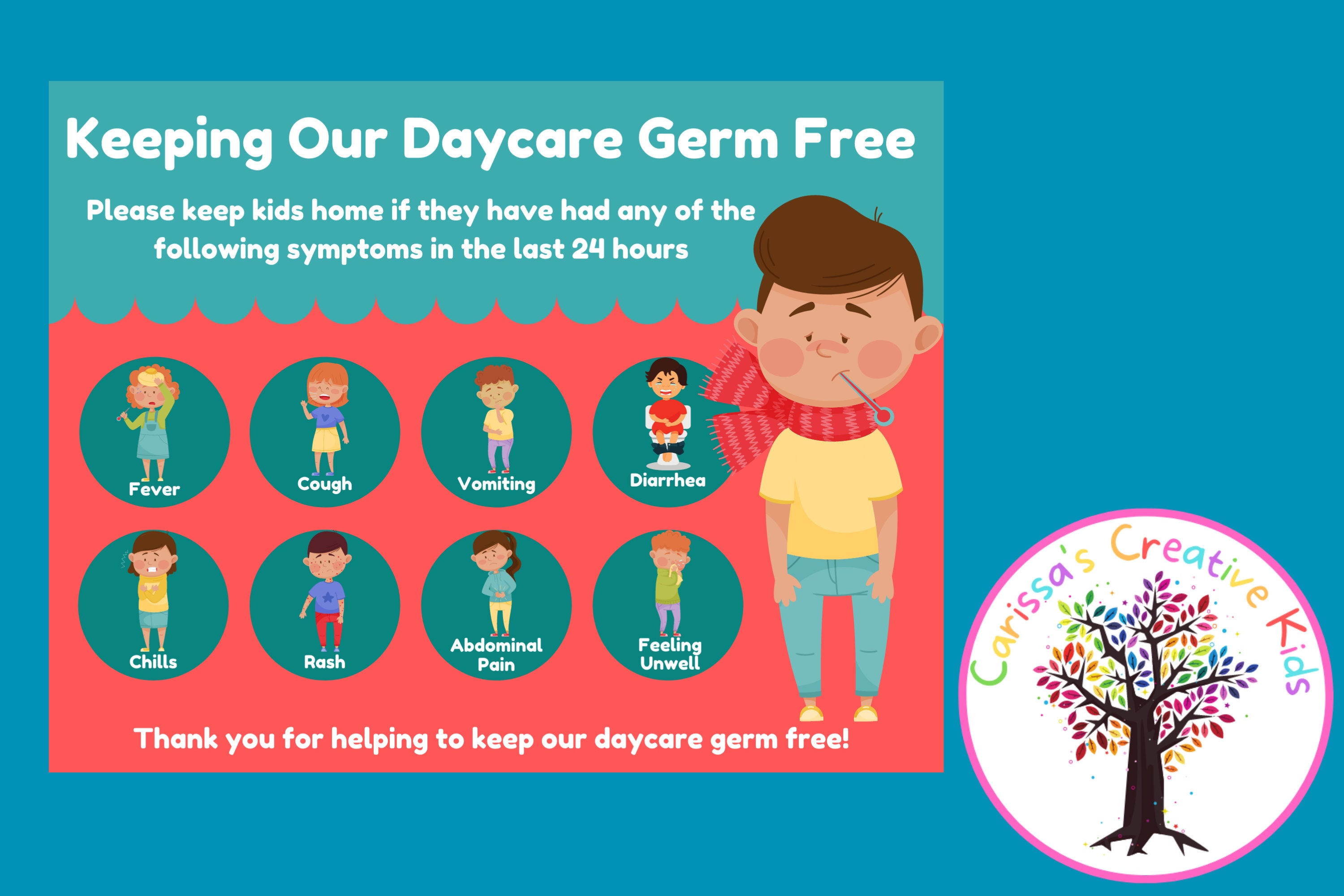 Daycare Sickness Posters Sick Policy Posters To Help Keep Etsy Ireland