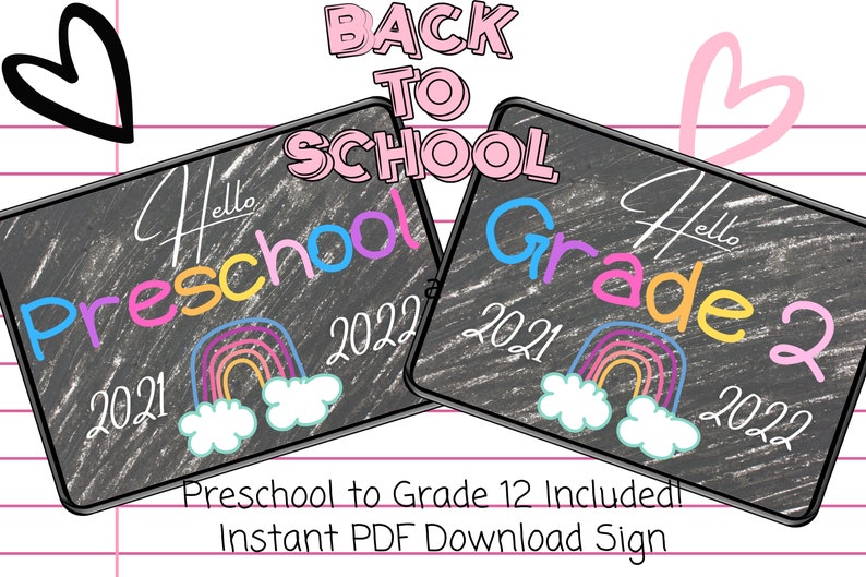 Back to School Printable Signs for 2021 First Day of School - Etsy Canada