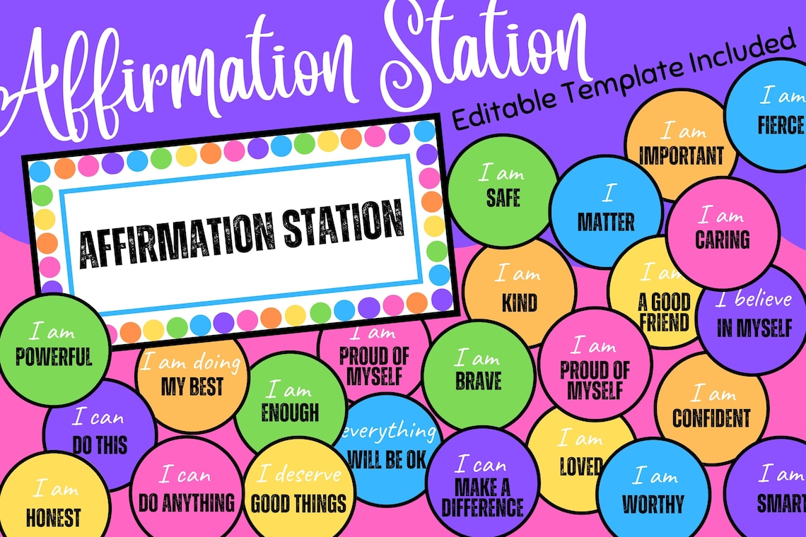 Affirmation Station Classroom Decor Daycare Printable Preschool ...