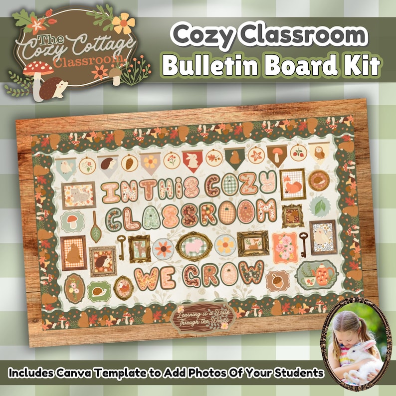 Cozy Cottage Classroom Printable Bulletin Board Kit | Cottagecore ...