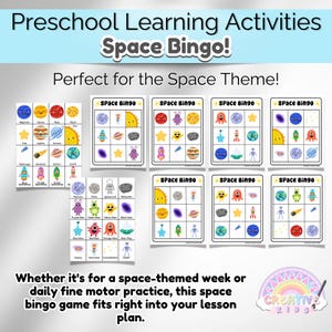Preschool Outer Space Bingo Game! Practice Fine Motor Skills in a ...