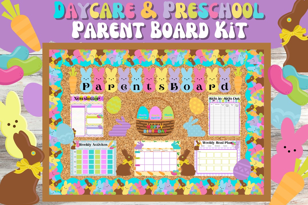 Easter Daycare/ Preschool Bulletin Board Template | Parents Board ...