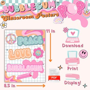 Retro Groovy Classroom Decor Posters | Bubblegum Classroom Theme ...