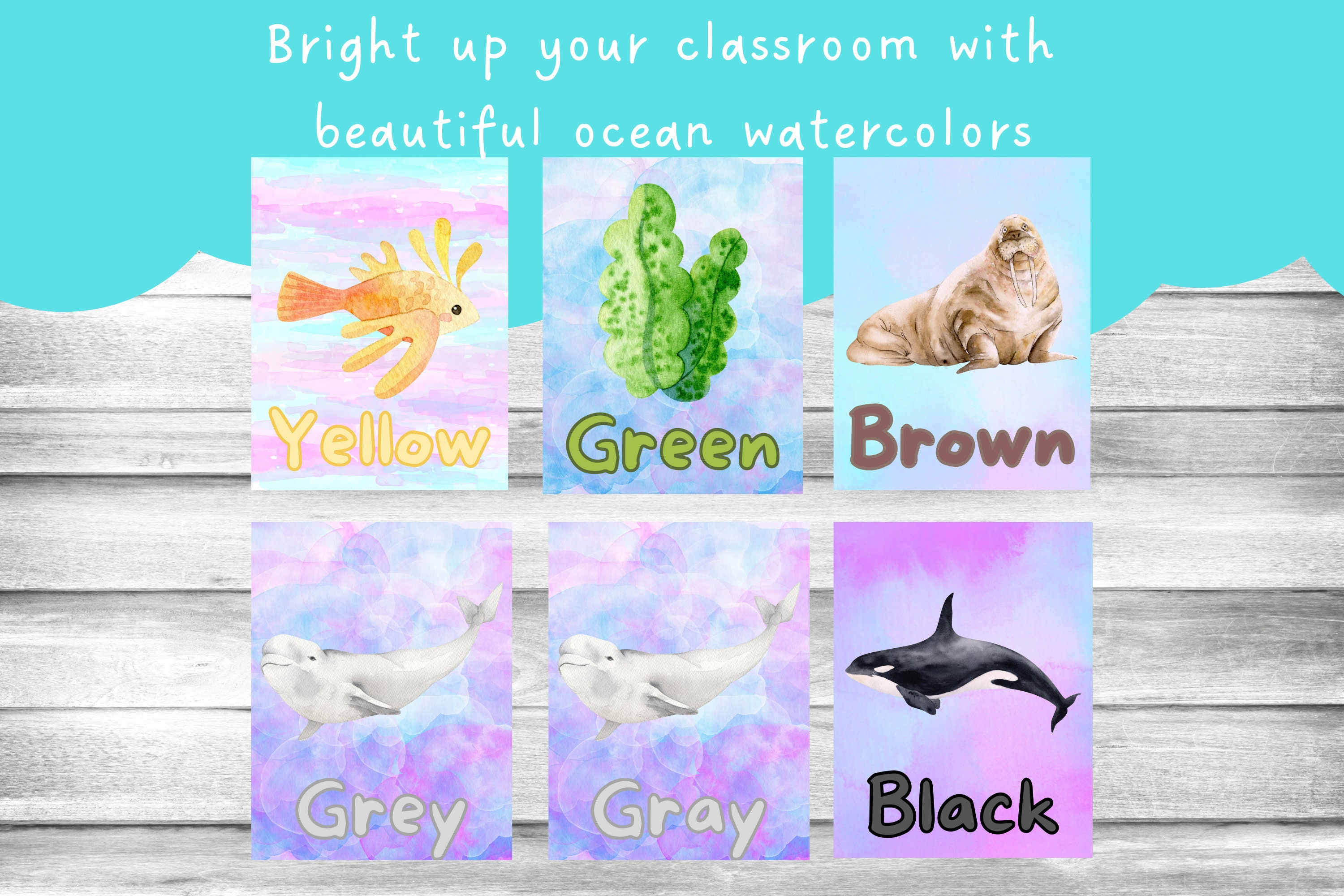 Color Posters for Classroom or Playroom Wall Perfect for Daycare or ...