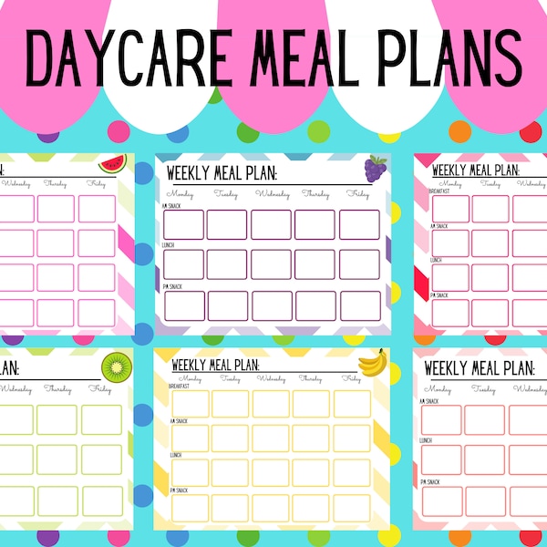 Daycare Menu - Etsy
