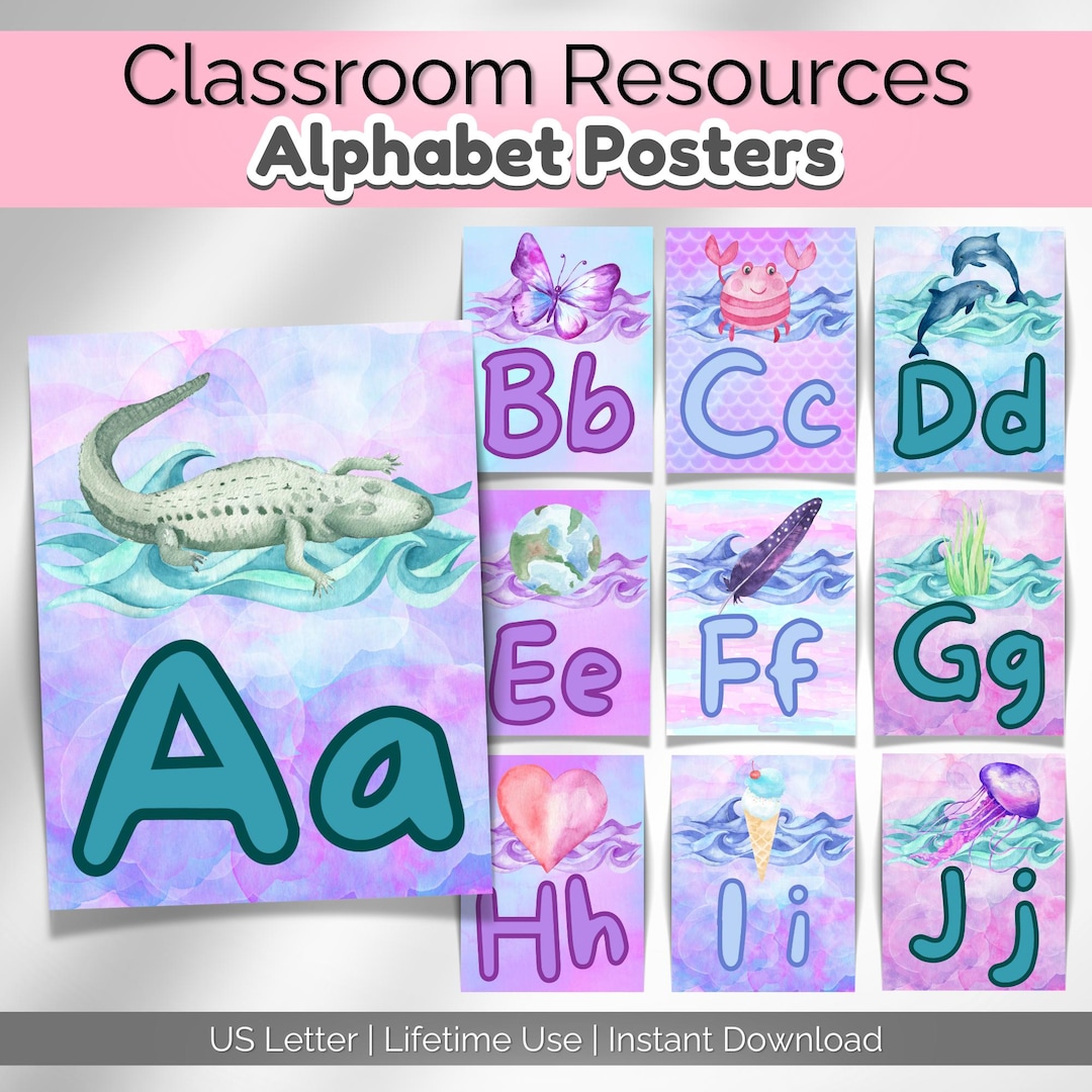 Under the Sea Alphabet Posters Preschool Classroom Decor | Mermaid ...