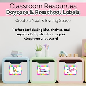 Printable Daycare Organization Labels | Preschool Classroom Labels ...
