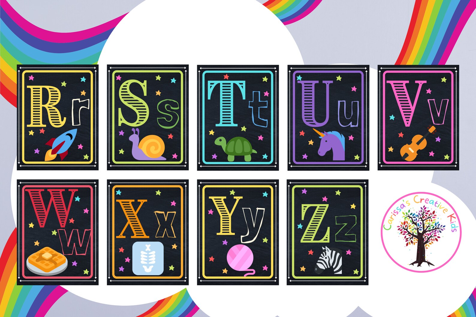 Rainbow Alphabet Posters Preschool Daycare Childcare - Etsy