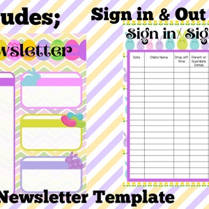 Easter Daycare/ Preschool Bulletin Board Template | Parents Board ...