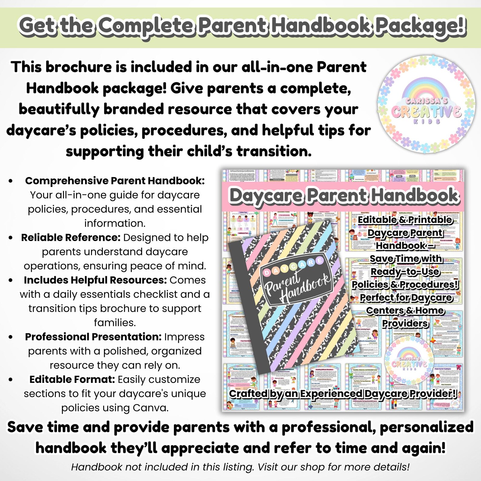 Daycare Essentials Editable Brochure Template With Tips and Tricks for ...