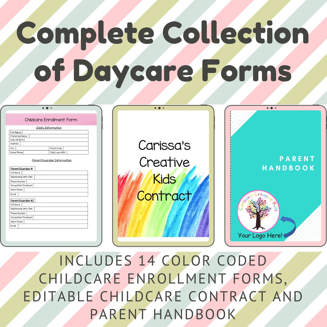 The Whole Package Childcare Enrollment Forms With Childcare Contract ...