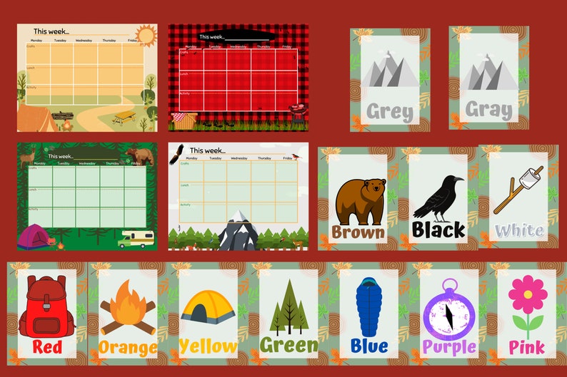 Daycare Theme Pack Let's Go Camping Dramatic Play Bundle World Wall ...