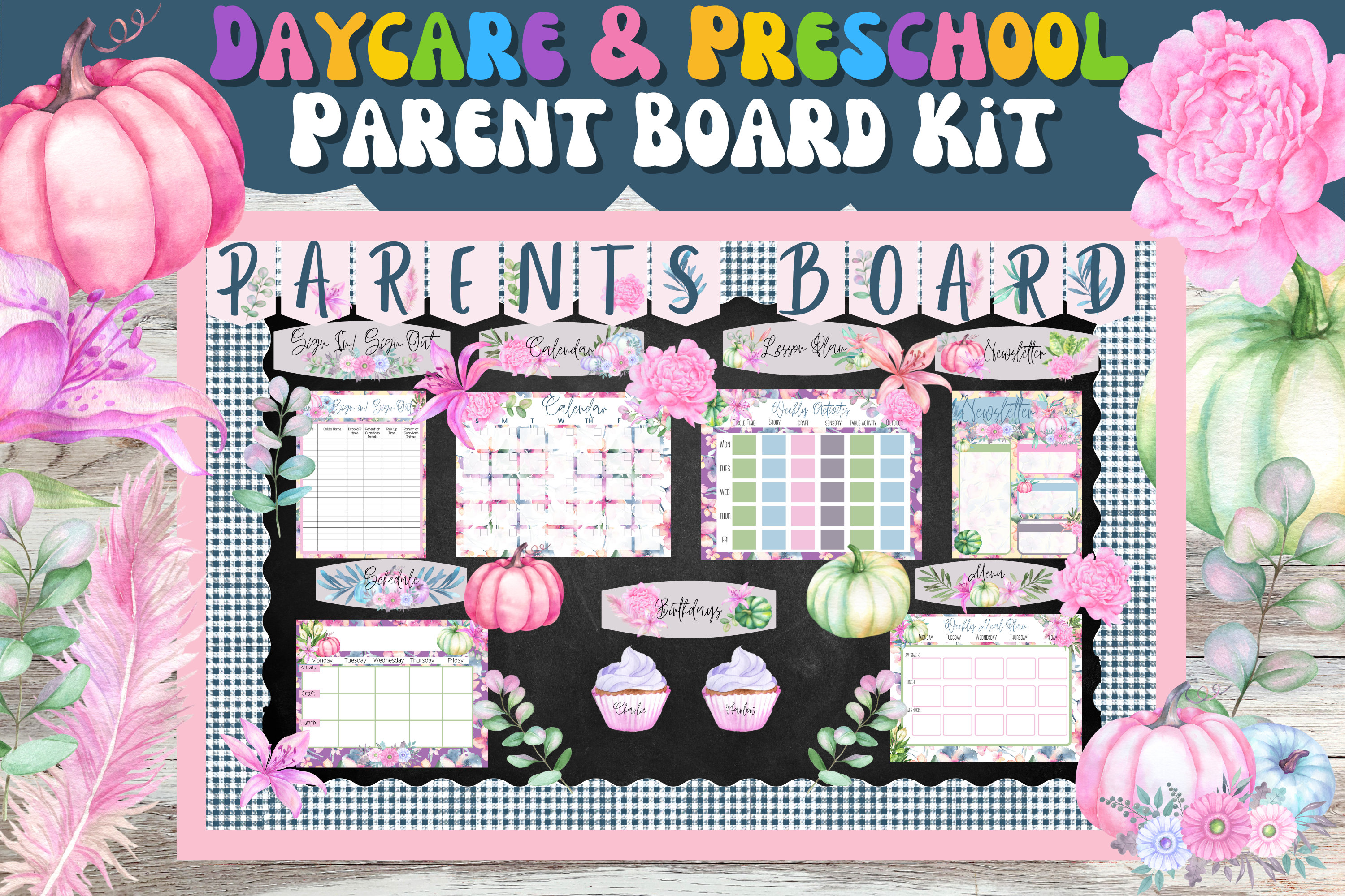 Preschool Message Board Daycare Parent Board Kit | Editable Preschool