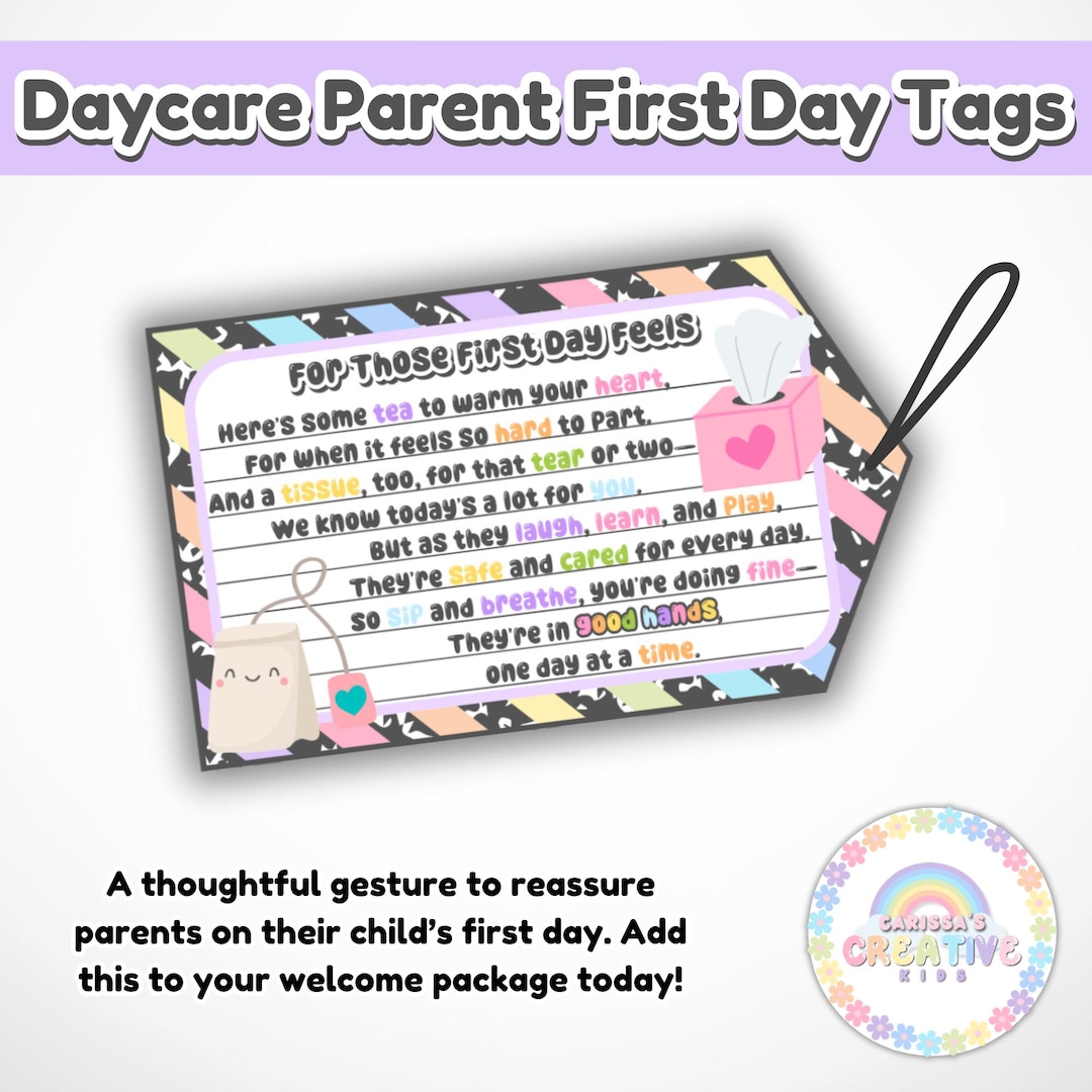 Daycare Gift Tag for New Parents | Digital Download | Heartfelt Daycare ...