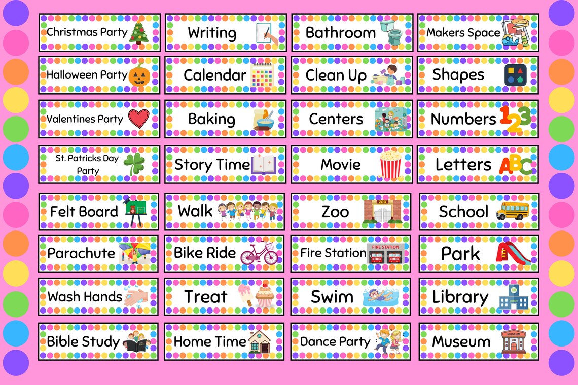 Visual Pocket Chart Daily Daycare Schedule Home Daycare - Etsy