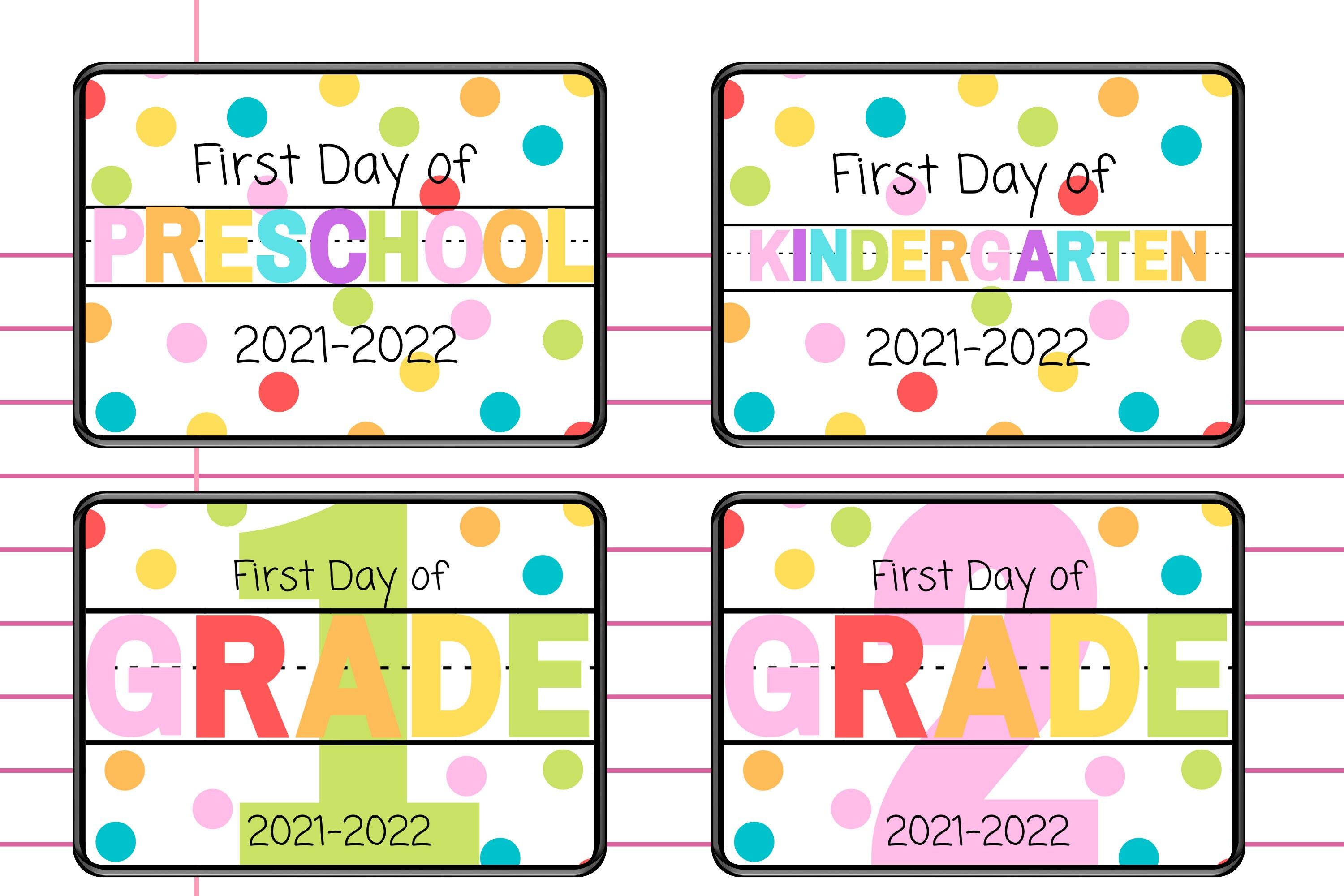 Back to School Printable Signs for 2021 First Day of School Pictures ...