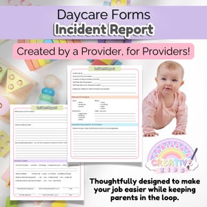 Incident Report Home Daycare Forms | Editable Template Format | Toddler ...