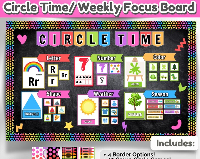 Colorful Focus Wall | Circle Time Board | Bulletin Board Kit ...