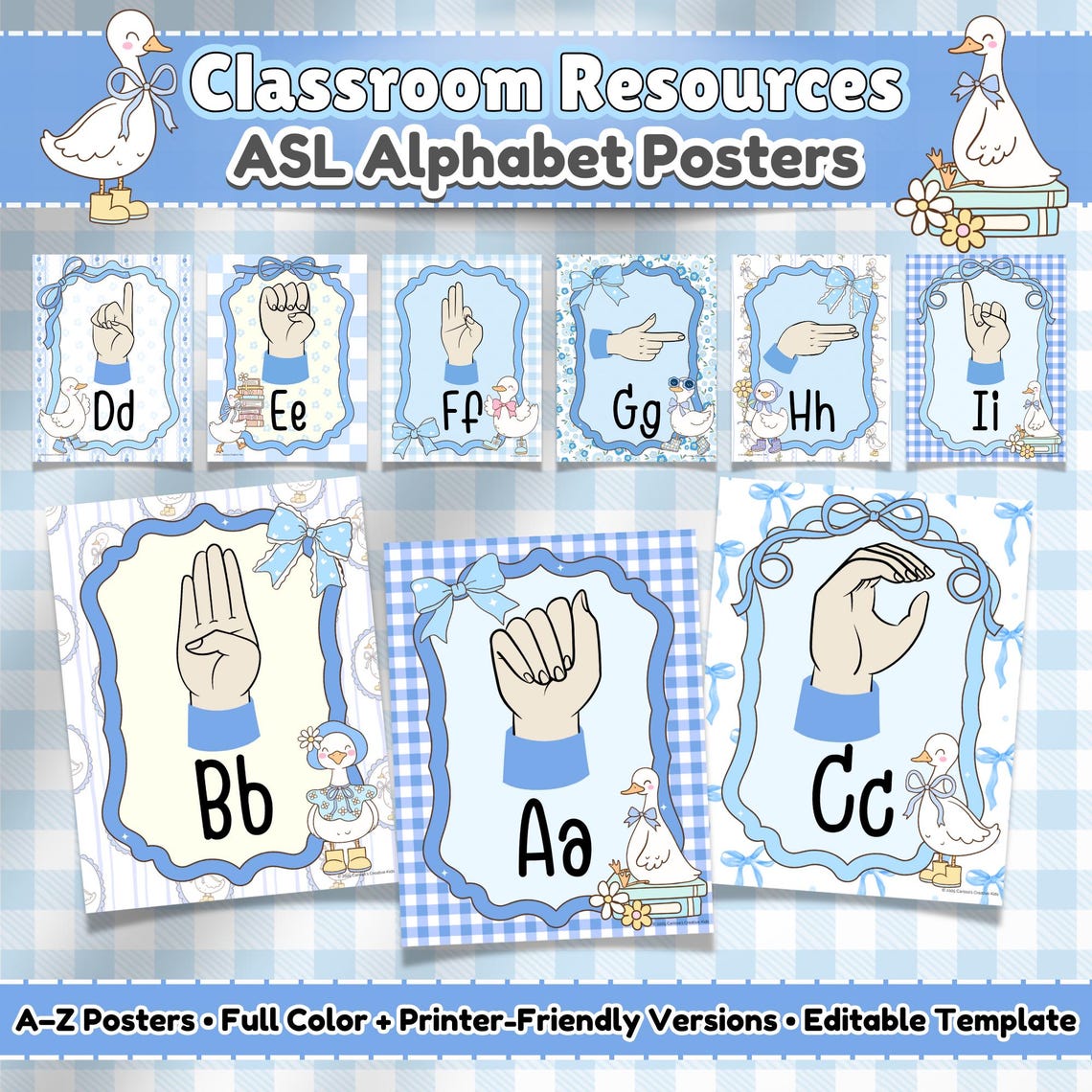 ASL Alphabet Posters for Classroom Decor | American Sign Language Decor ...
