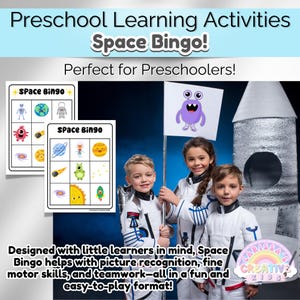 Preschool Outer Space Bingo Game! Practice Fine Motor Skills in a ...