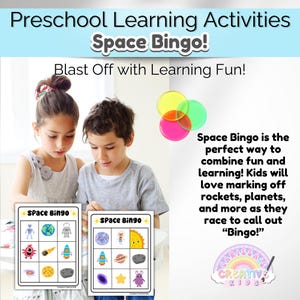 Preschool Outer Space Bingo Game! Practice Fine Motor Skills in a ...