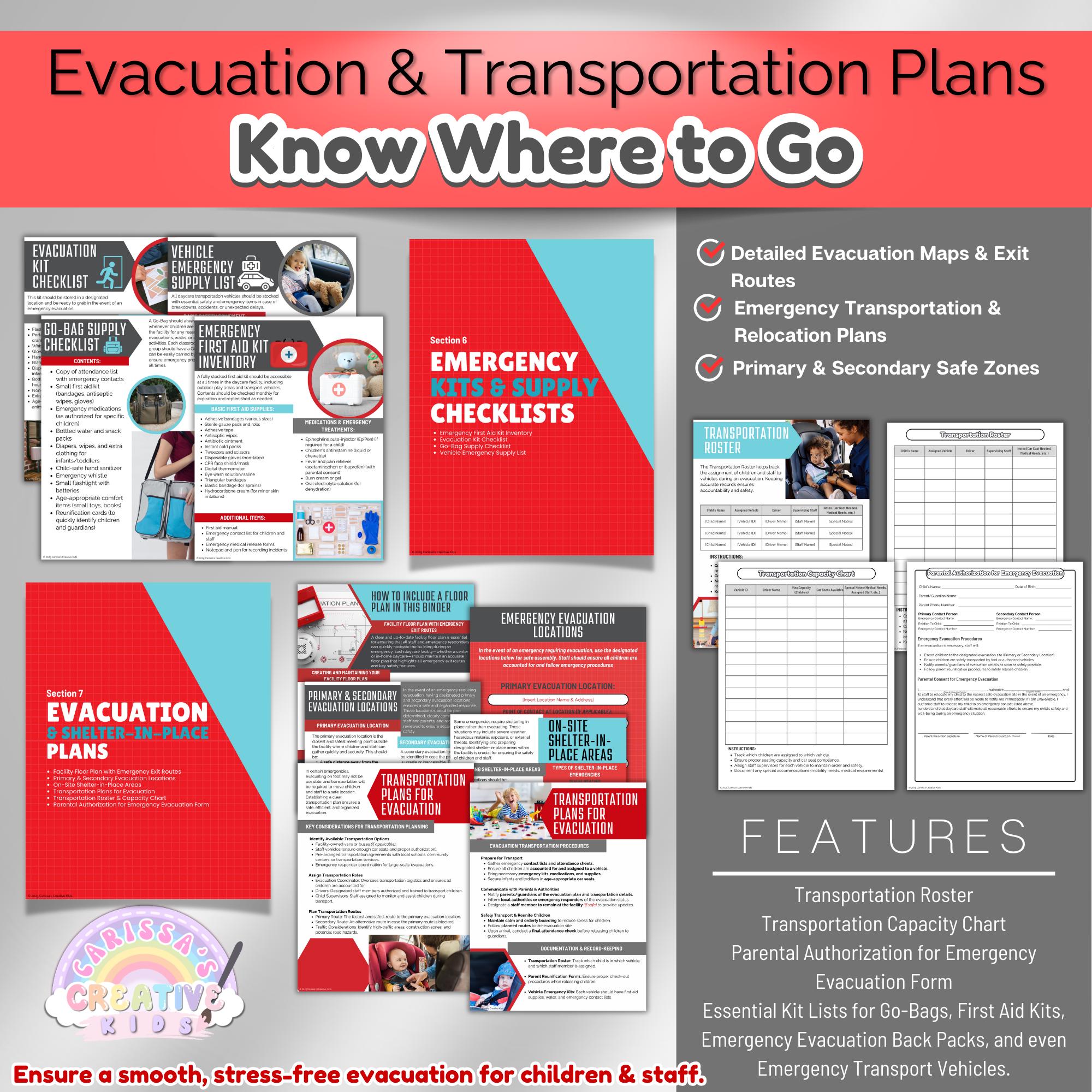 Daycare Emergency Planning Binder Editable Template | Emergency Action ...