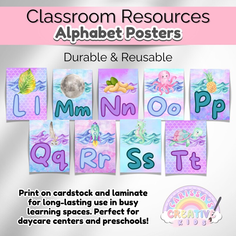 Under the Sea Alphabet Posters Preschool Classroom Decor | Mermaid ...