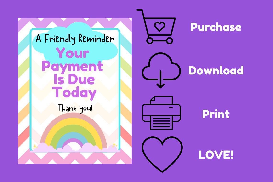Instant Print PDF Fees Due Poster to Hang in Your Childcare or Daycare ...