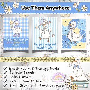 Silly Goose Speech Therapy Posters Printable | SLP Classroom Decor Wall ...
