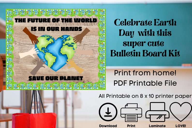 Earth Day Bulletin Board Kit Classroom Bulletin Board Earth Day ...