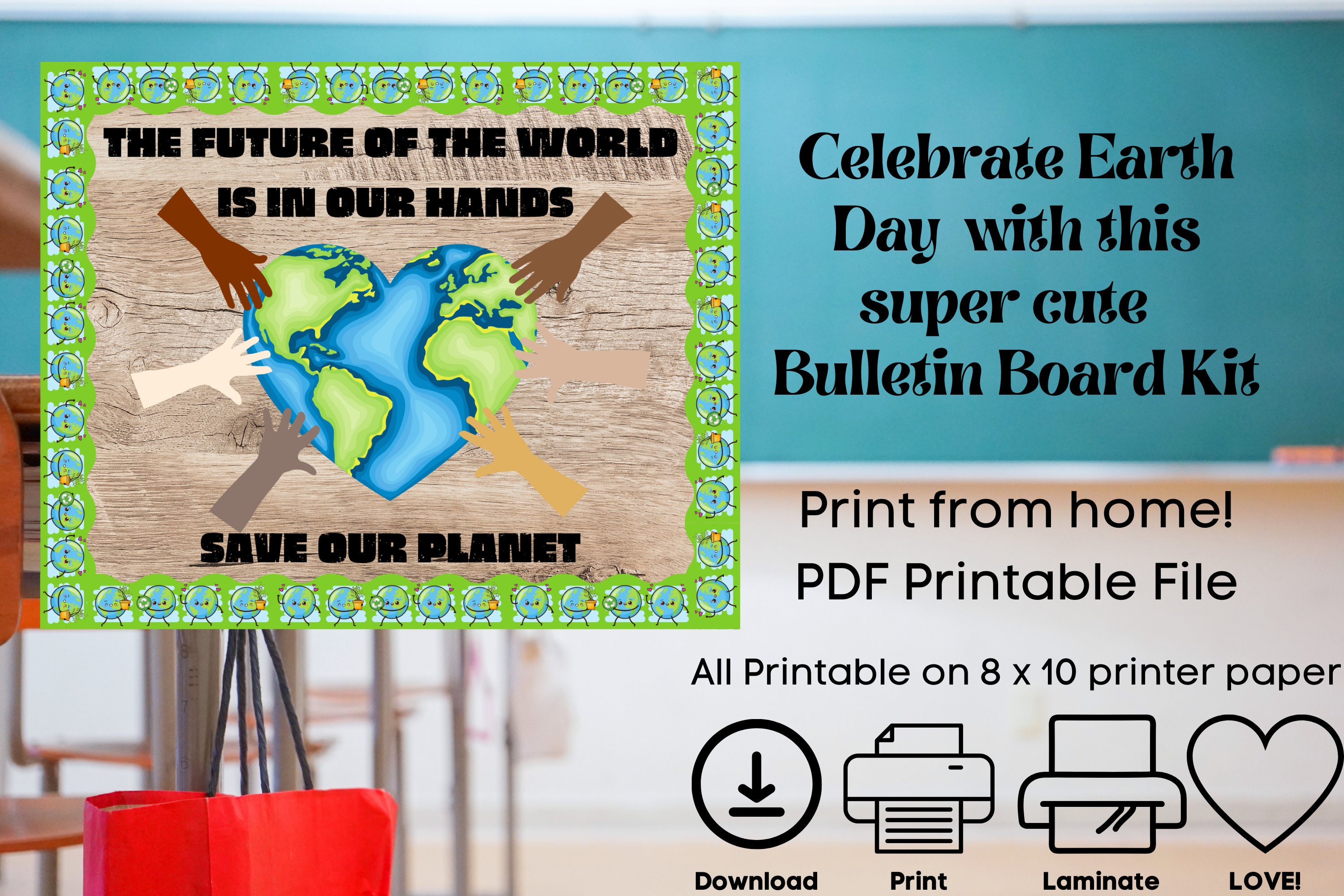 Earth Day Bulletin Board Kit Classroom Bulletin Board Earth Day ...