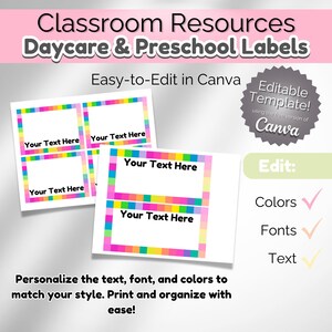 Printable Daycare Organization Labels | Preschool Classroom Labels ...