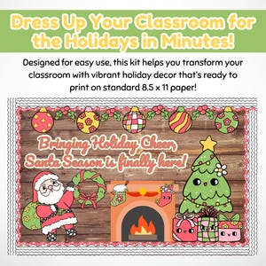 Retro Christmas Bulletin Board Kit! Holiday Classroom Decor for Your ...