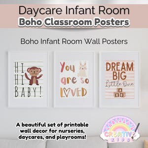Daycare Infant Classroom Boho Rainbow Theme Posters | Neutral Infant ...