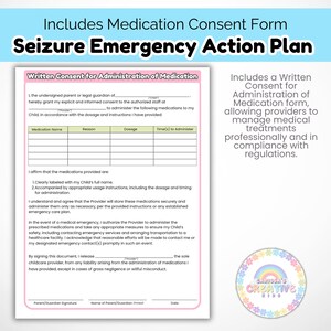 Daycare Forms- Seizure Emergency Action Plan | Childcare Contract Forms ...
