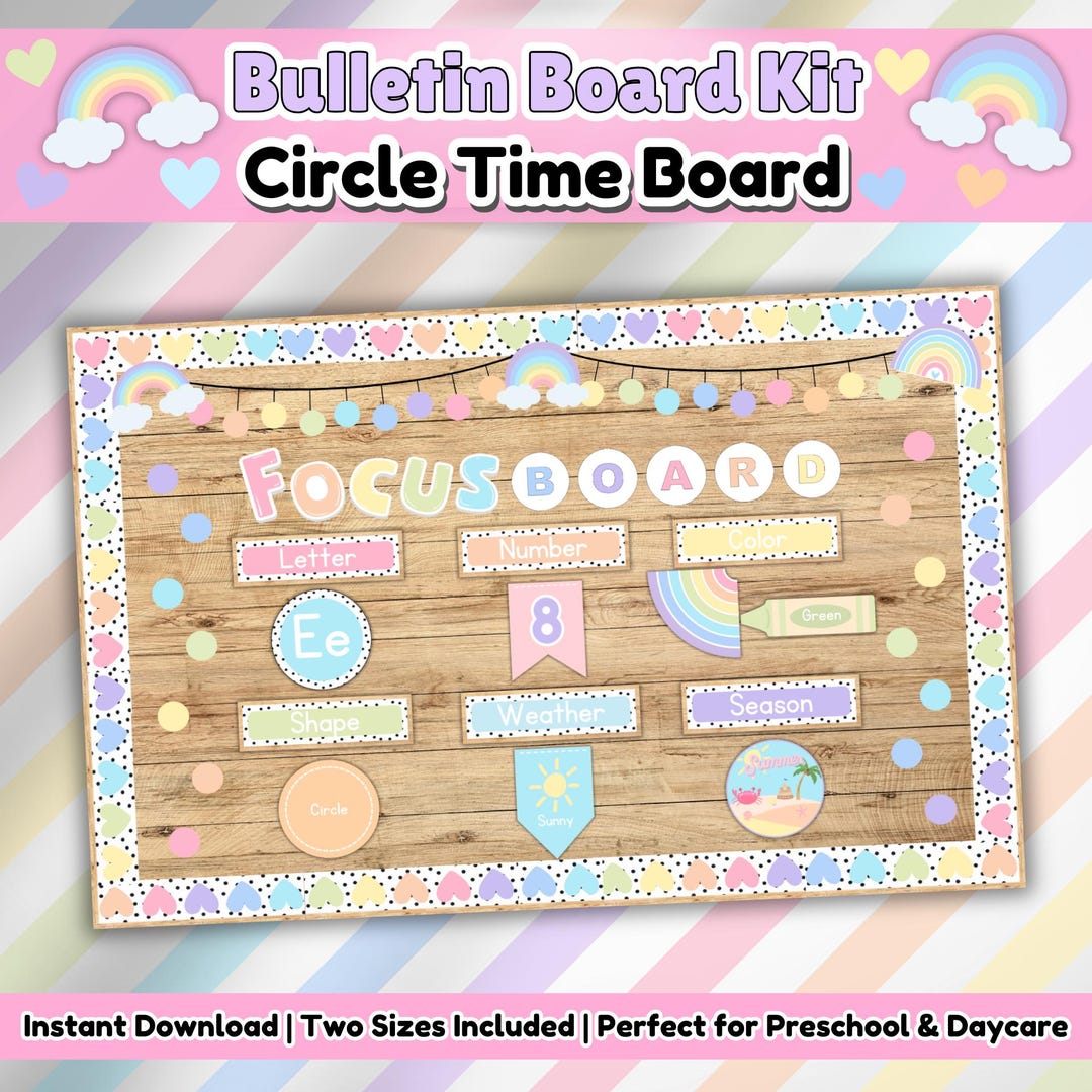 Circle Time Board | Pastel Weekly Focus Board for Preschool & Daycare ...