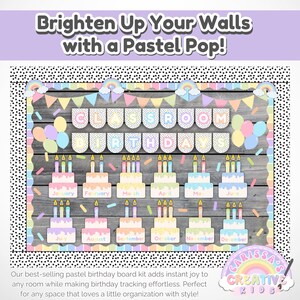 Printable Birthday Banner for Classroom & Daycare in Soft Pastels ...