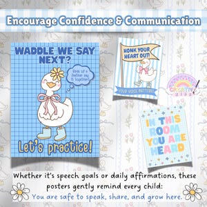 Silly Goose Speech Therapy Posters Printable | SLP Classroom Decor Wall ...