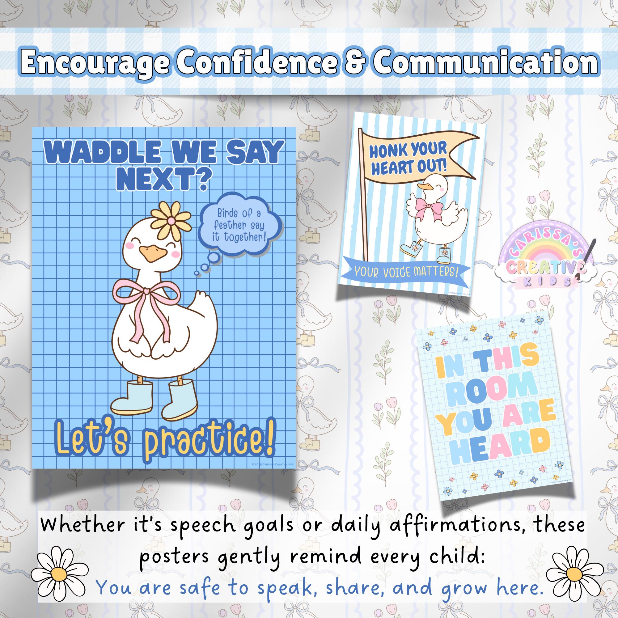 Silly Goose Speech Therapy Posters Printable | SLP Classroom Decor Wall ...