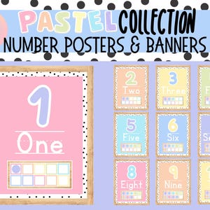 Pastel Rainbow Number Posters & Banners | Classroom Decor | Playroom ...