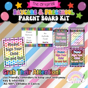 Daycare Parent Board Kit | Editable Preschool Bulletin Board ...