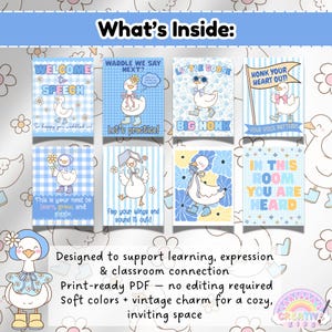 Silly Goose Speech Therapy Posters Printable | SLP Classroom Decor Wall ...