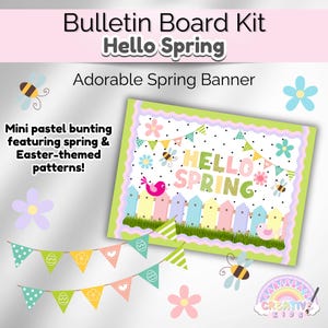 Hello Spring Bulletin Board Kit | Preschool Classroom Decor | Daycare ...