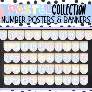 Pastel Rainbow Number Posters & Banners | Classroom Decor | Playroom ...