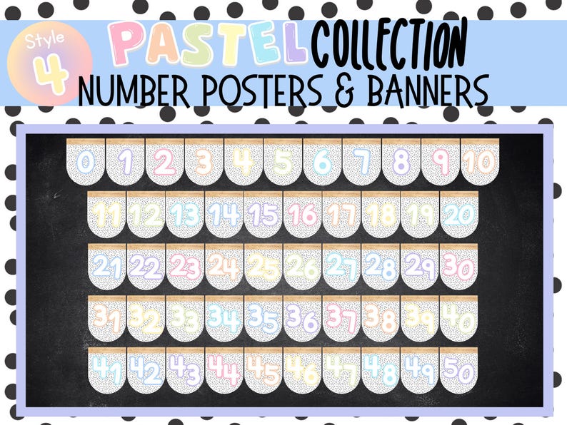 Pastel Rainbow Number Posters & Banners | Classroom Decor | Playroom ...