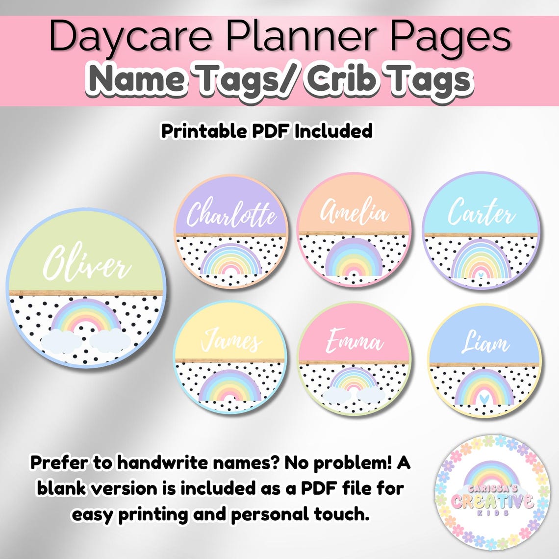 Rainbow Pastel Name Tags | Preschool, Daycare, Childcare Center ...